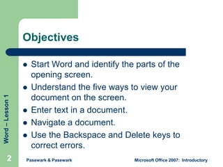 Word lesson 1 | PPTX