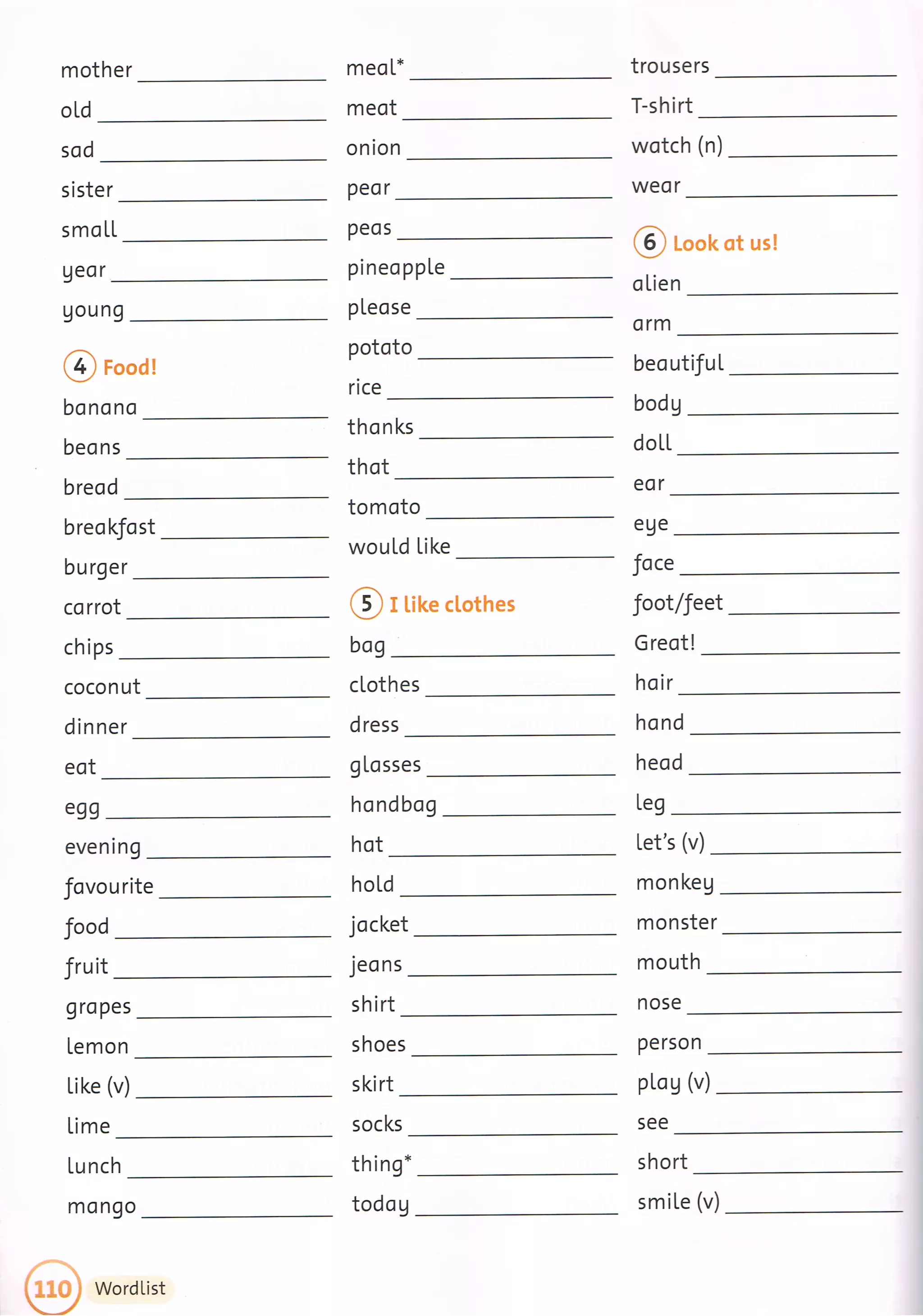Wordlist - Cambridge English Starters ( YLE ) Tests | PDF