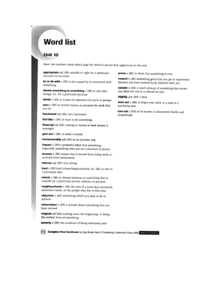 Word list unit 10 | PDF