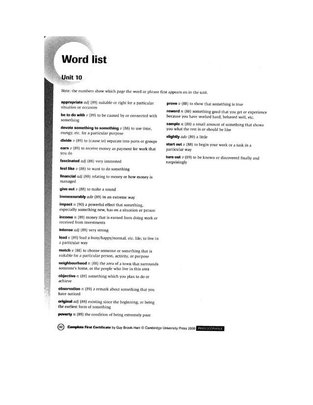 Word list unit 10 | PDF