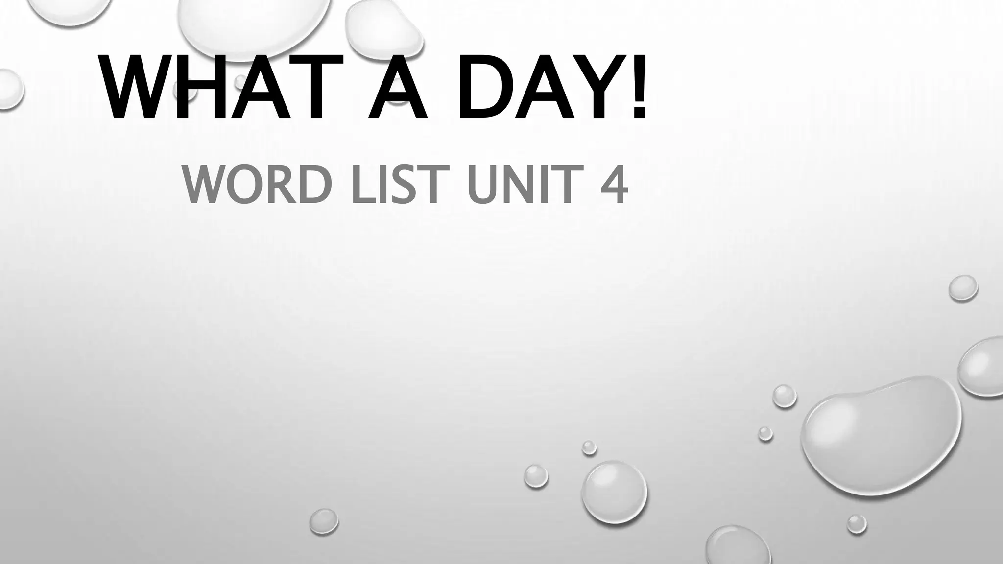 WORD LIST UNIT 4 de doble click Workbook | PPTX