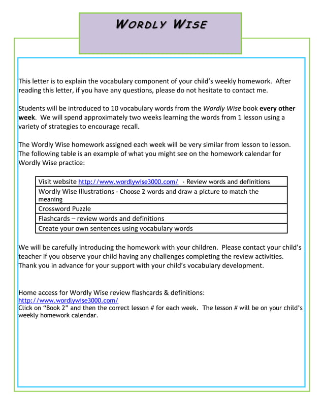 Wordly wise blog | PDF