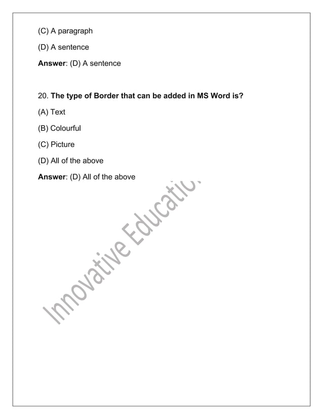 word mcq.pdf | Desktop Publishing | Computer Software and Applications