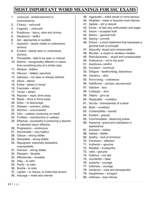 Word Meaning word-meaning