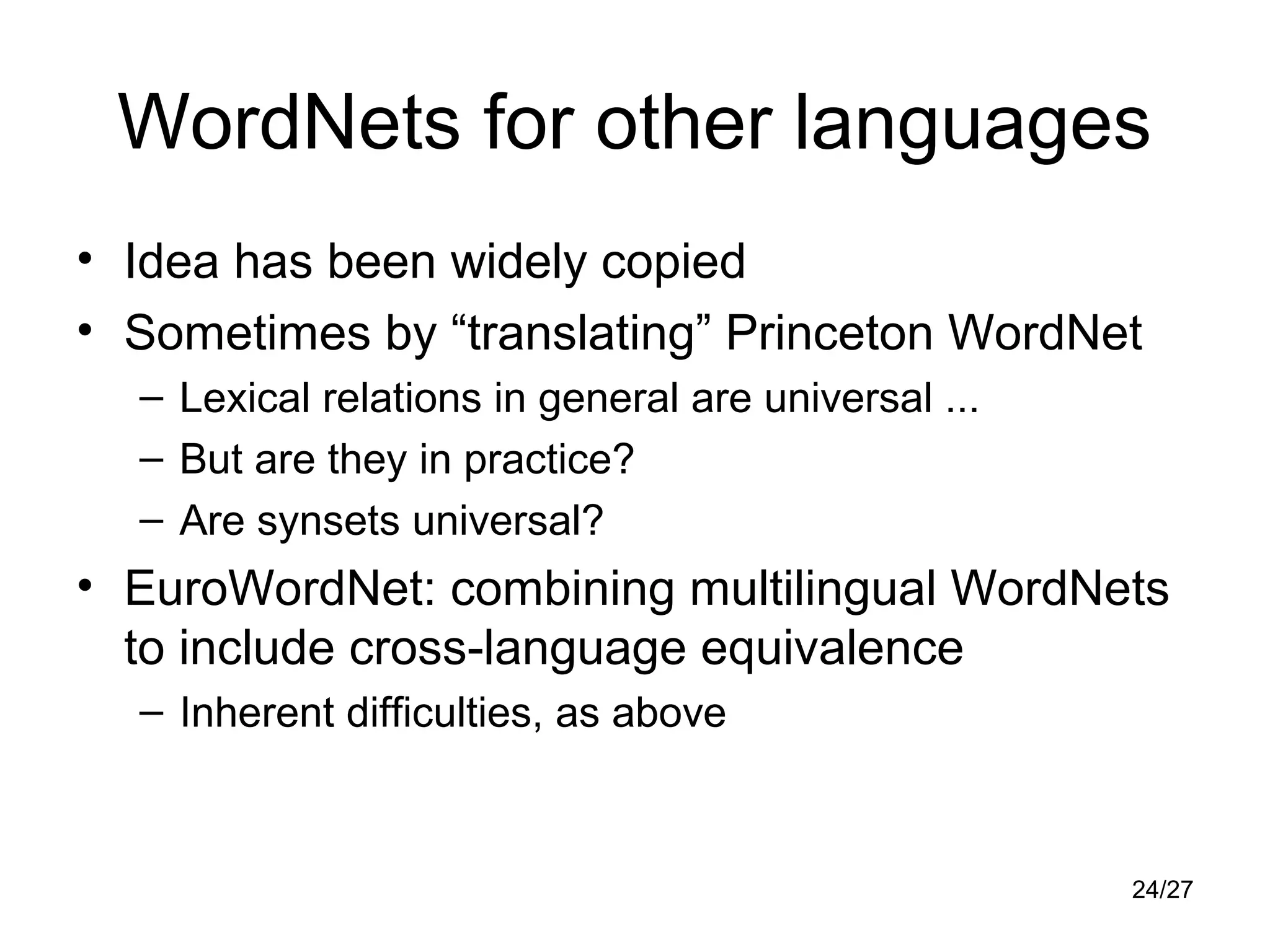 WORDNET: A Database of Lexical Relations | PPT