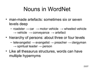 WORDNET: A Database of Lexical Relations | PPT