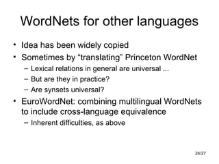 WORDNET: A Database of Lexical Relations | PPT