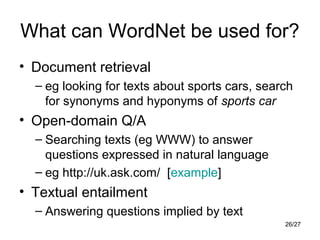 WORDNET: A Database of Lexical Relations | PPT