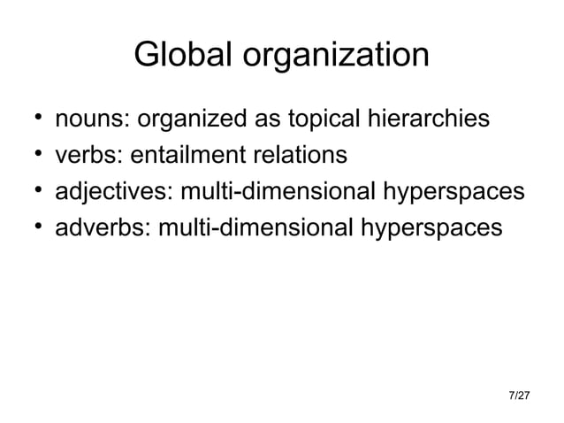 WORDNET: A Database of Lexical Relations | PPT