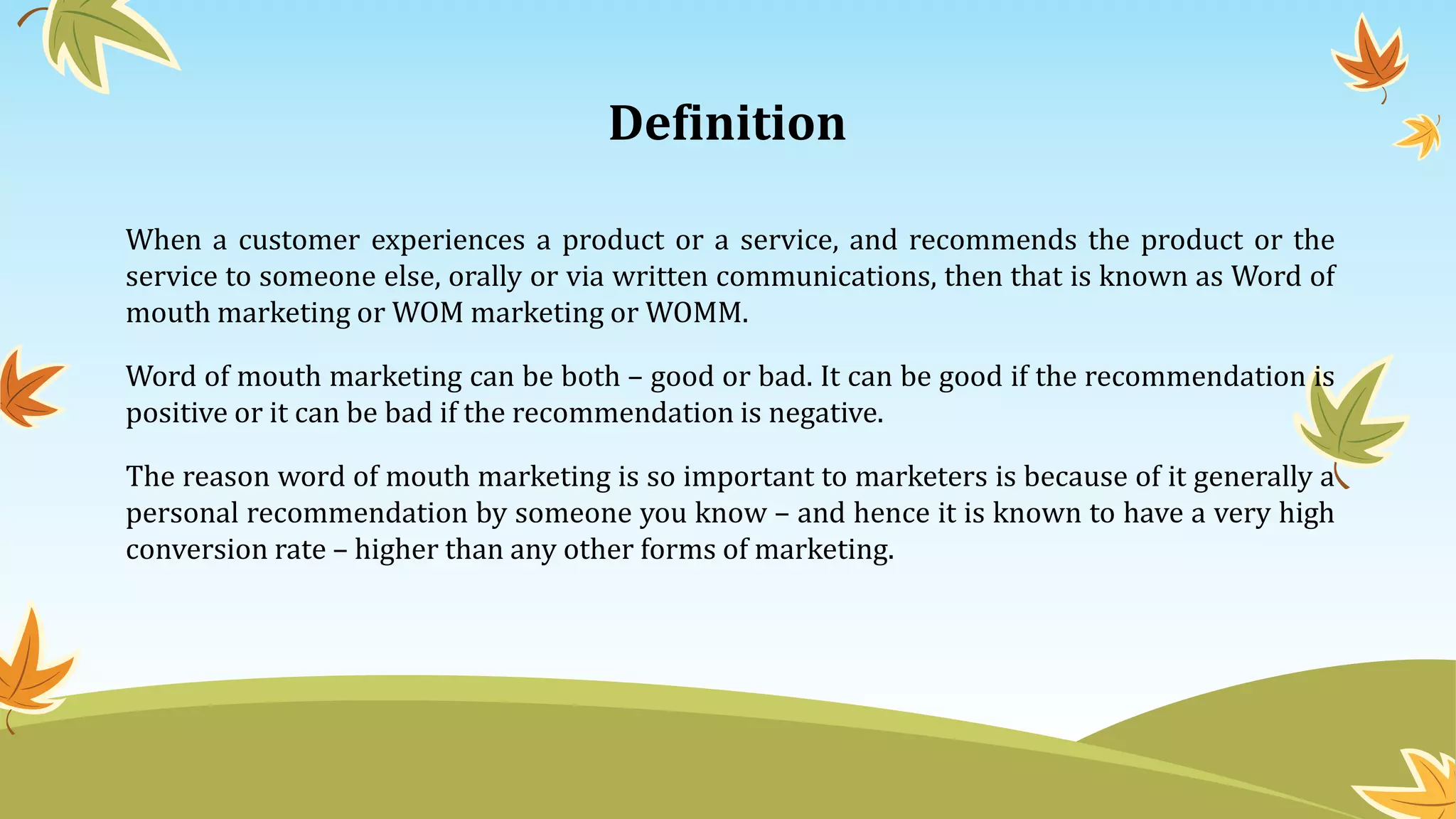 Word of mouth marketing | PPTX