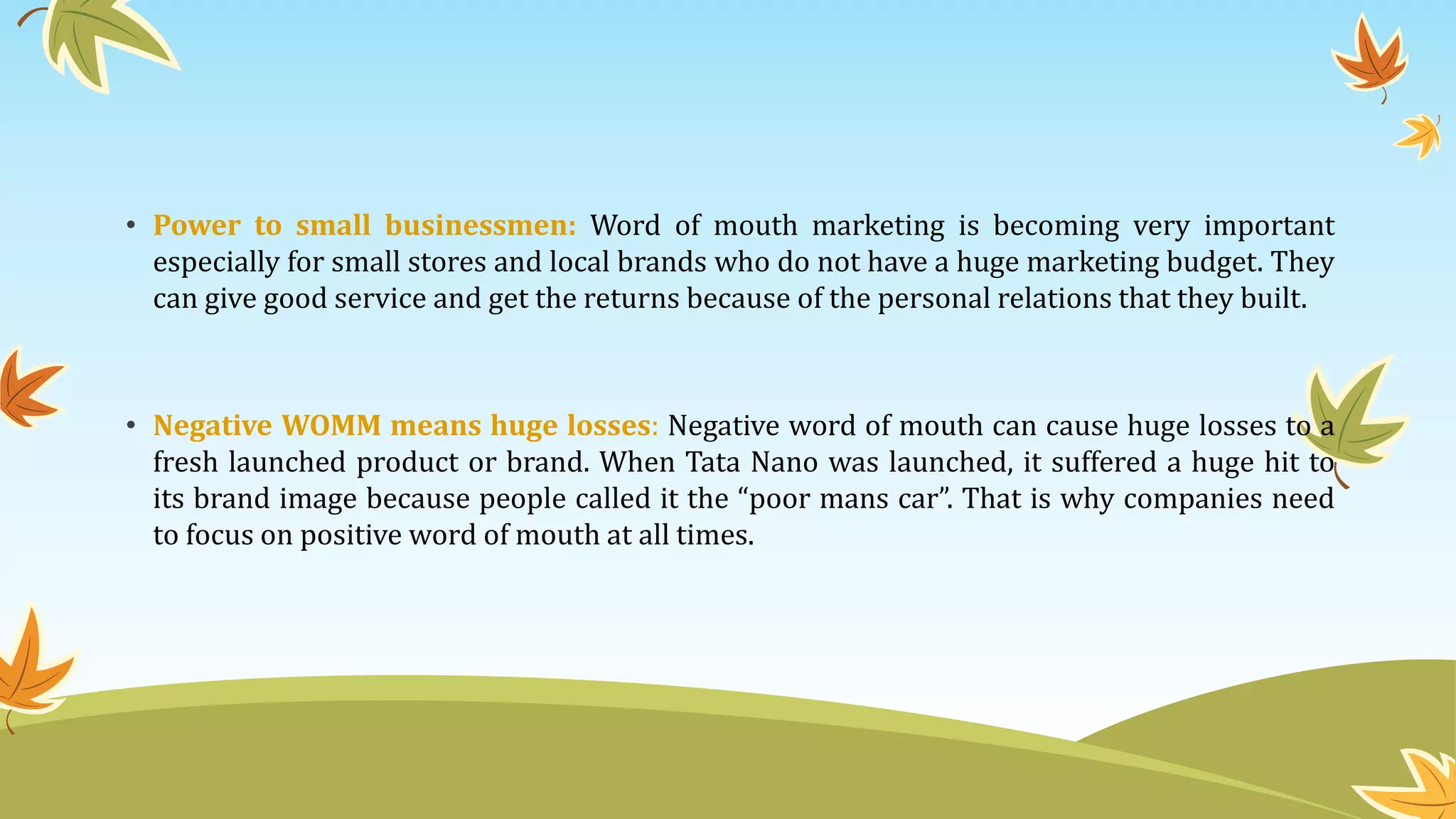 Word of mouth marketing | PPTX