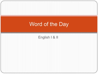 Word of the day | PPT