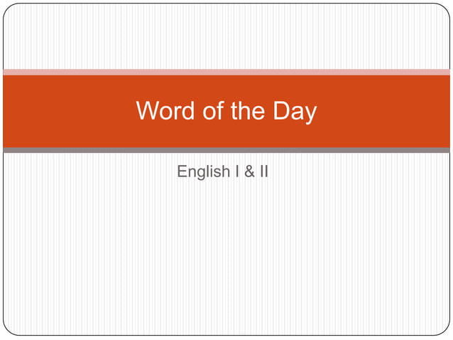 Word of the day | PPT