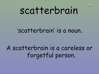T4 Word of the week 1 scatterbrain | PPT