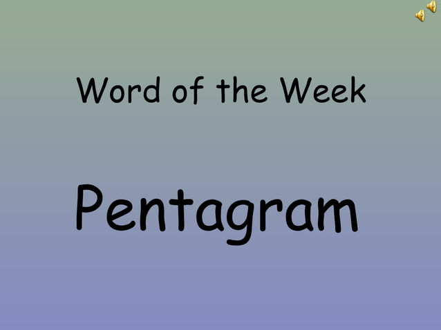 T4 Word of the week 5 pentagram | PPT