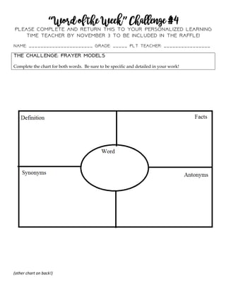 Word of the Week Challenges | PDF