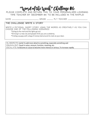 Word of the Week Challenges | PDF
