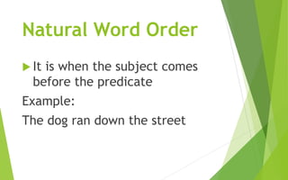 English 9 - Word Order | PPTX