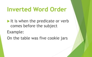 English 9 - Word Order | PPTX