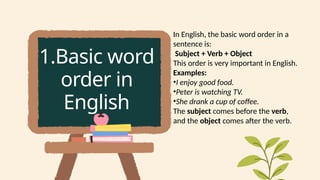 BASIC WORD ORDERS IN A SENTENCE FOR ELEMENTARY LEVEL | PPTX