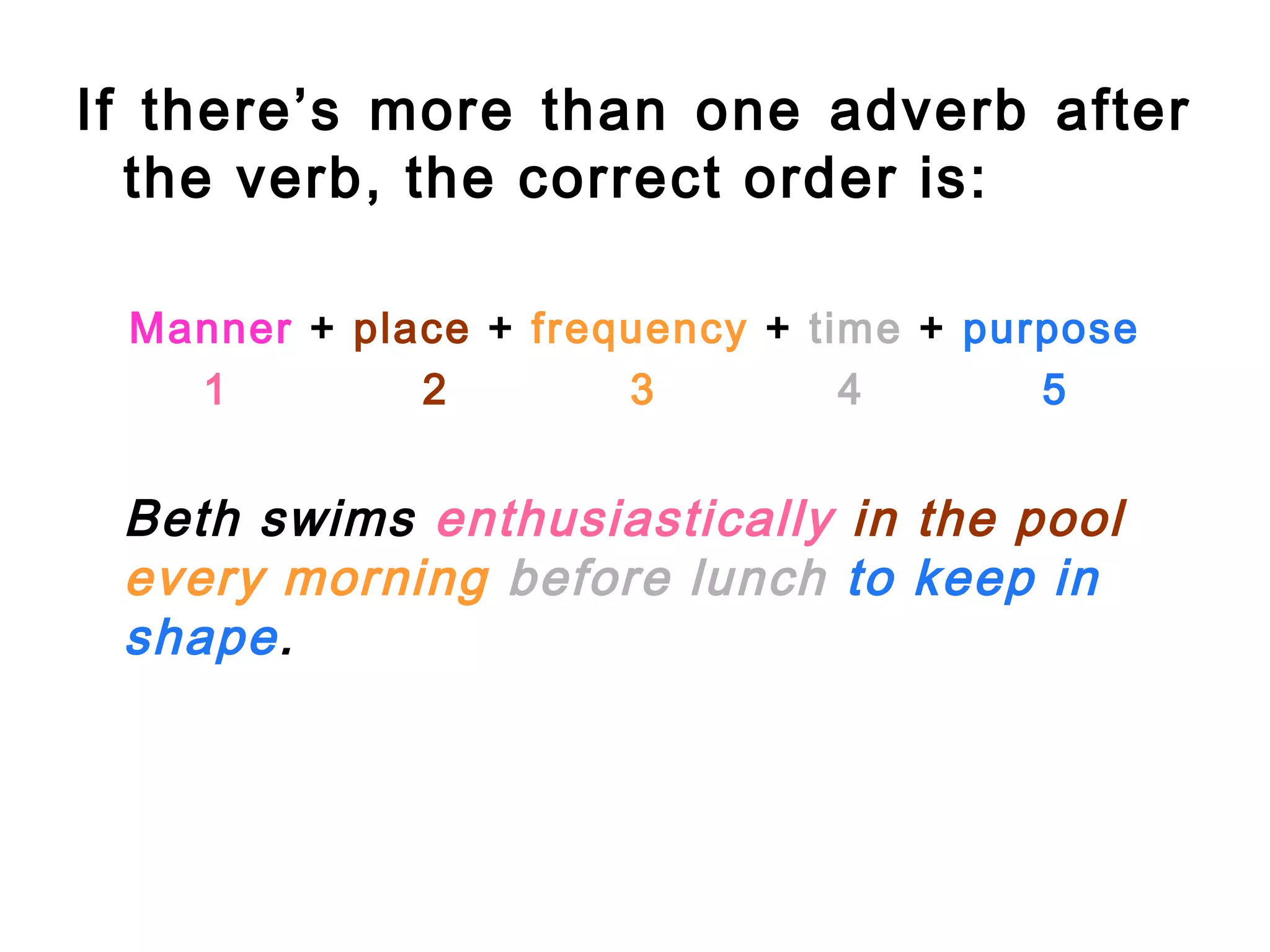 Wordorder adverbs | PPT