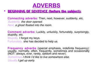 Wordorder adverbs | PPT