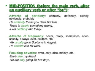 Wordorder adverbs | PPT
