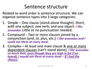 Word order lecture | PPTX