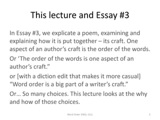 Word order lecture | PPT