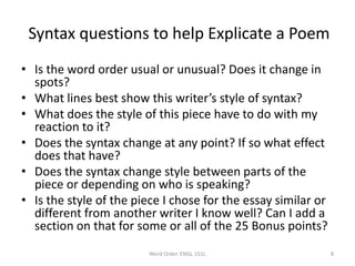 Word order lecture | PPT