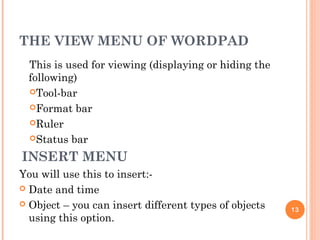 Word pad | PPT