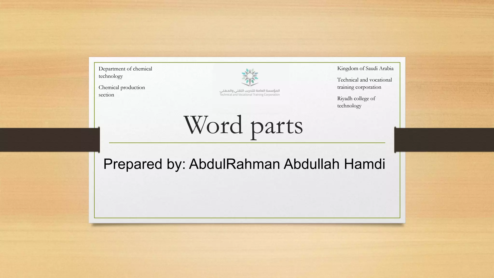 Word parts | PPT