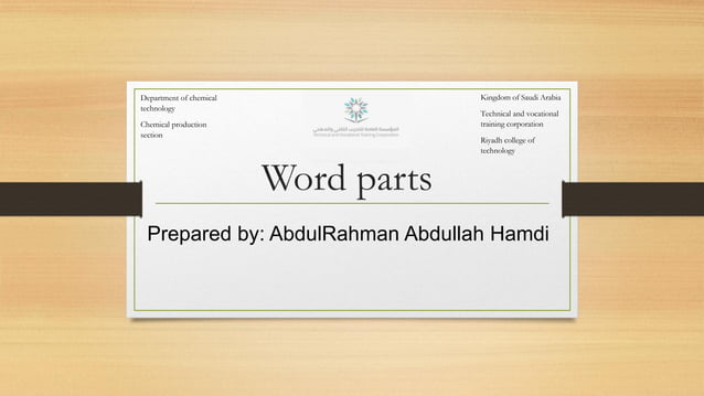 Word parts | PPT