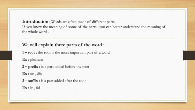 Word parts | PPT