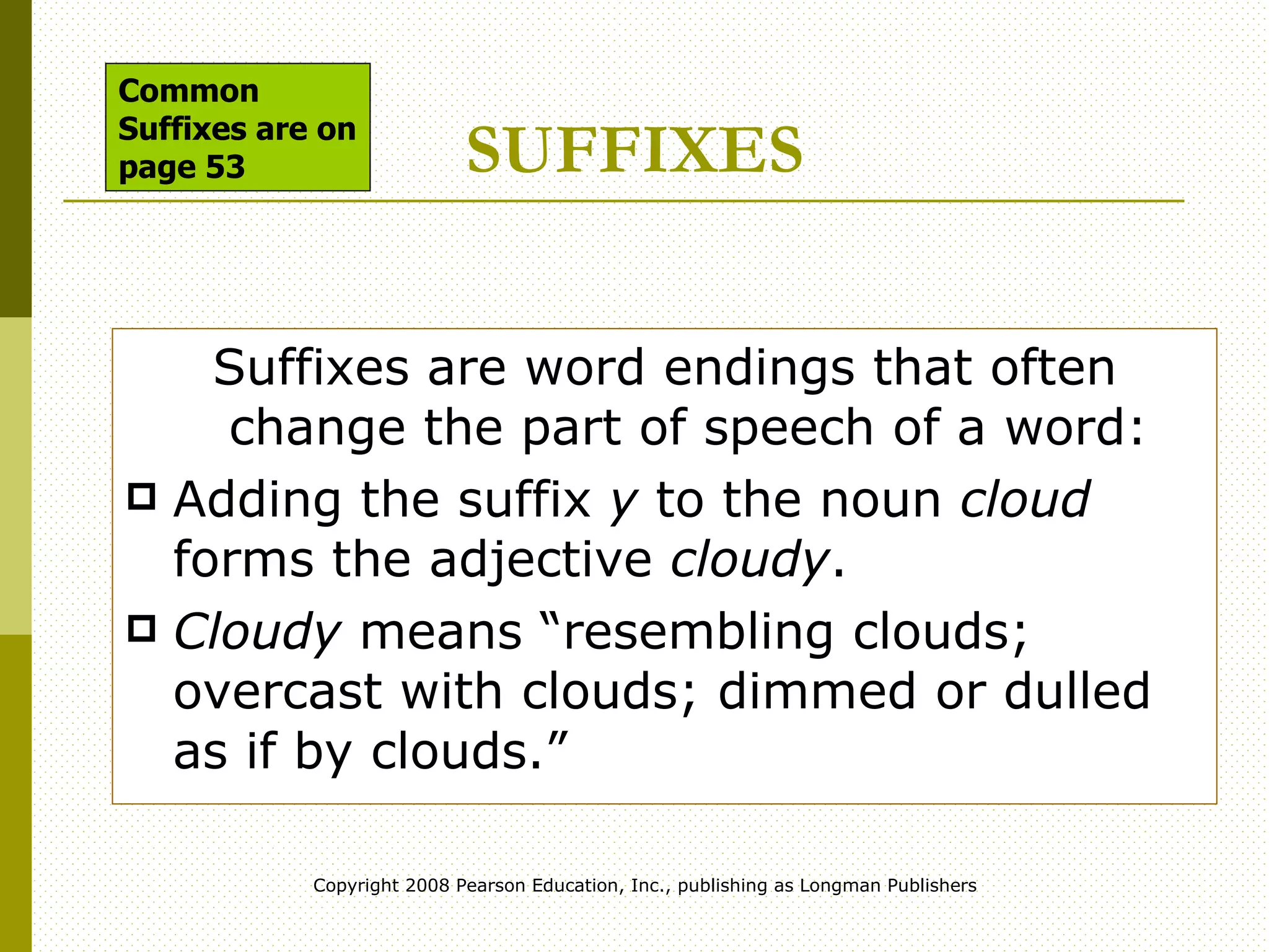 Word Parts from Textbook | PPT