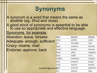 VOCABULARY BUILDING | PPT
