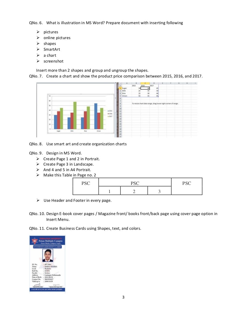Word Practical Questions For Exercises Word Practical Questions For Exercises