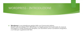 Realizzare un sito con Wordpress come installazione pulità | PPT