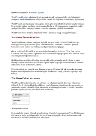 Wordpress dersleri | PDF