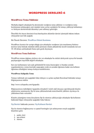 Wordpress dersleri | PDF