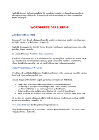Wordpress dersleri | PDF