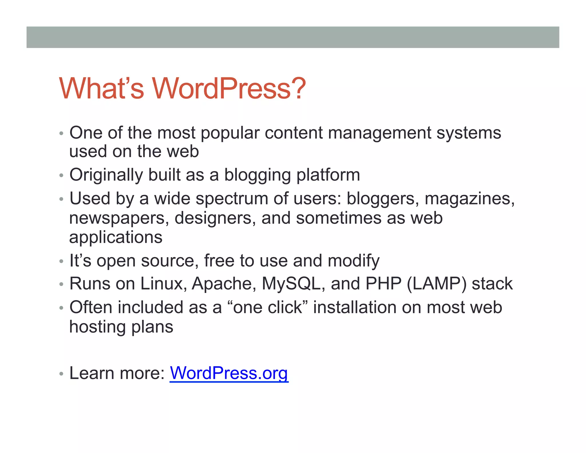 WordPress - The Good, Bad, and Ugly | PPT