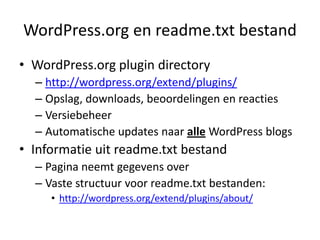 Ontwikkeling Wordpress Plugins | PPTX | Web Development | Internet