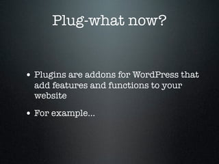 Intro to WordPress Plugins | PPT