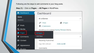 Word press add comments | PPT