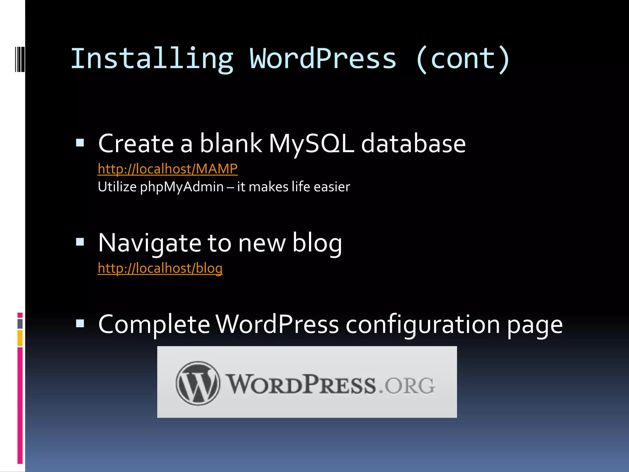 WordPress and MAMP | PPT