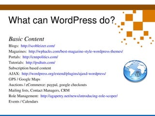 Wordpress as a CMS | ODP | Web Development | Internet
