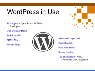 Wordpress as a CMS | ODP | Web Development | Internet