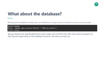 Wordpress as a framework | PPT