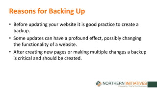 Wordpress backing Up and Updating | PPTX